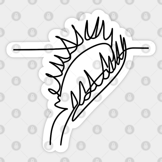 Venus Flytrap Line Art - Venus Flytrap - Sticker | TeePublic